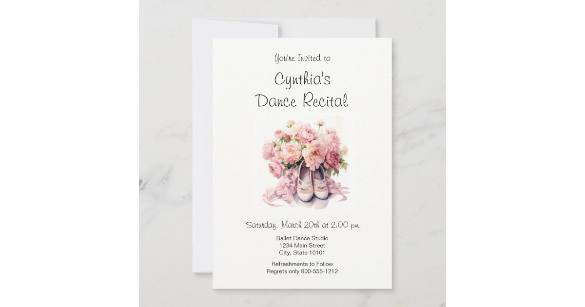 Elegant Ballet Dance Recital Invitation | Zazzle Elegant Ballet Dance Recital Invitation | Zazzle