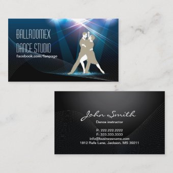 Elegant Ballroom Dance Studio Business Card | Zazzle