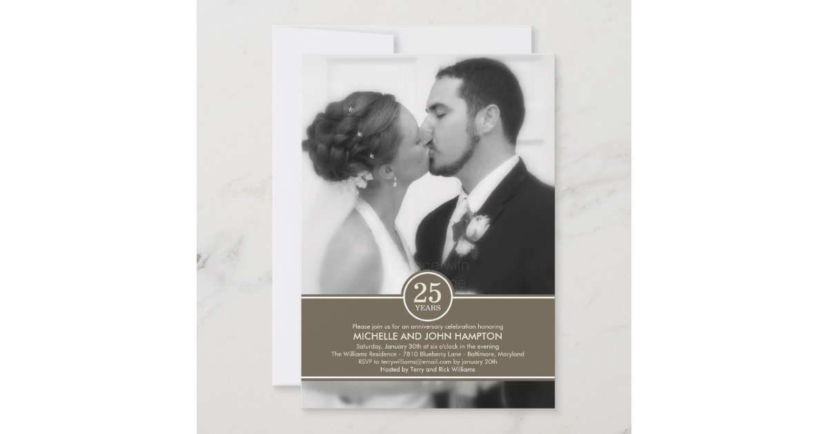 Elegant Band Anniversary Photo Invitation | Zazzle