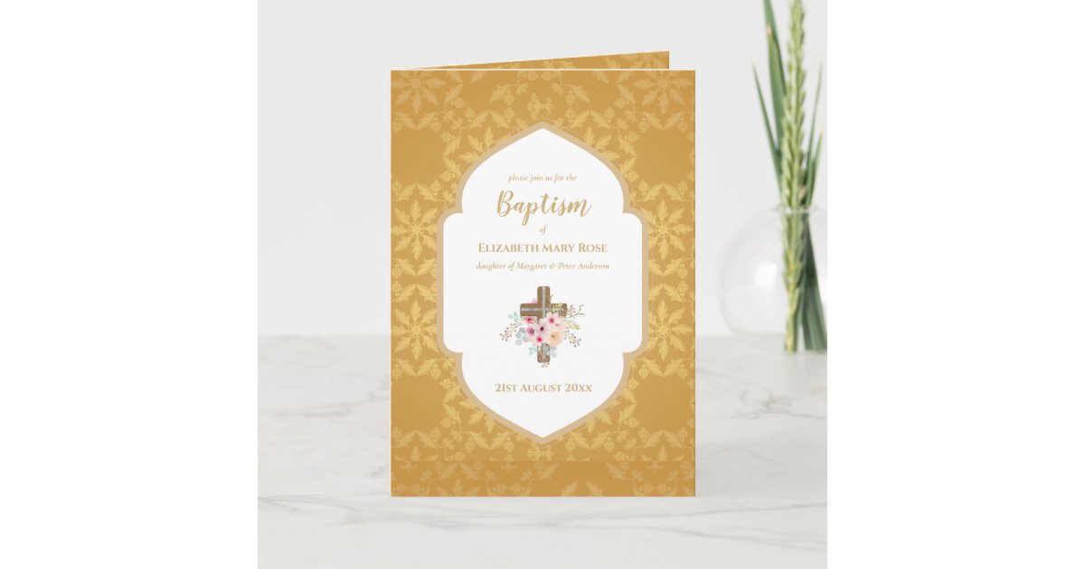 Elegant Baptism Christening Invitation and Program | Zazzle