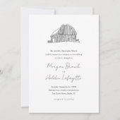 Elegant Barn Black and White Rustic Wedding Invitation | Zazzle
