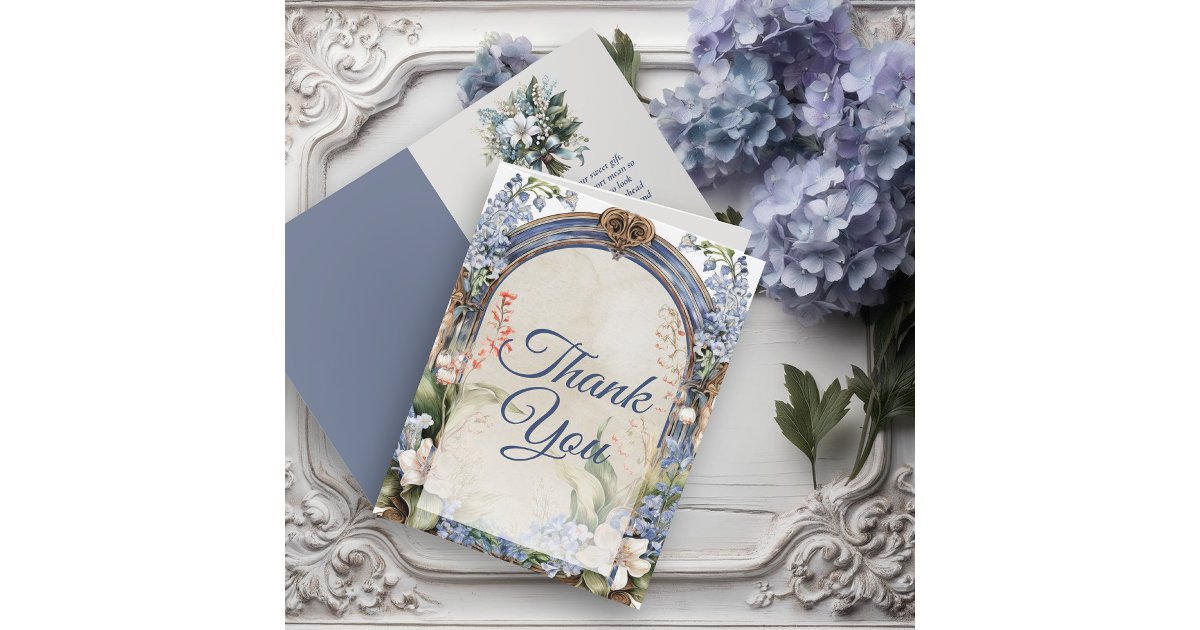 Elegant Baroque Floral Arch Thank You | Zazzle
