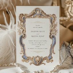 Elegant Baroque Wedding Frame Invitation | Zazzle