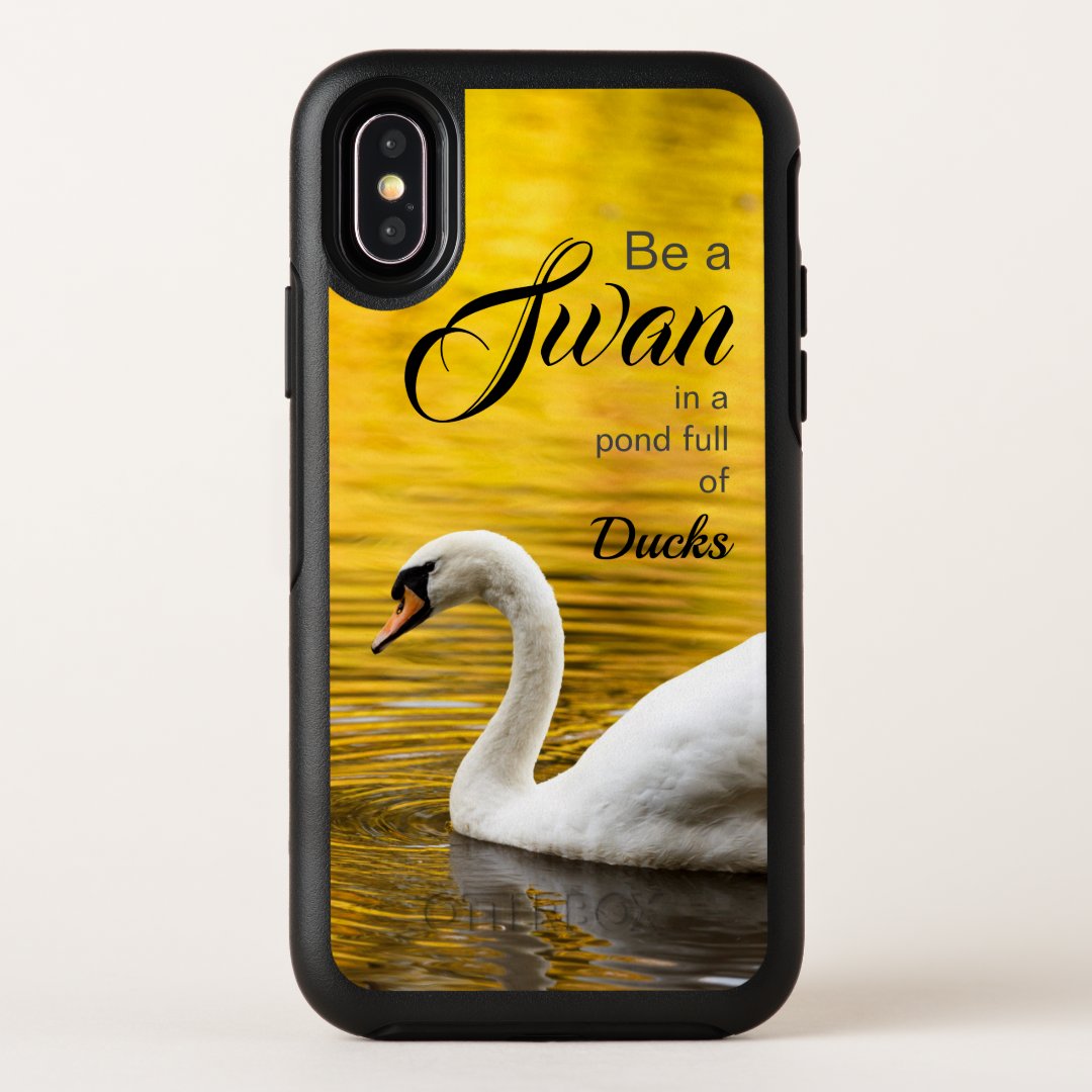 Elegant Be a Swan Typography Inspirational OtterBox iPhone Case | Zazzle