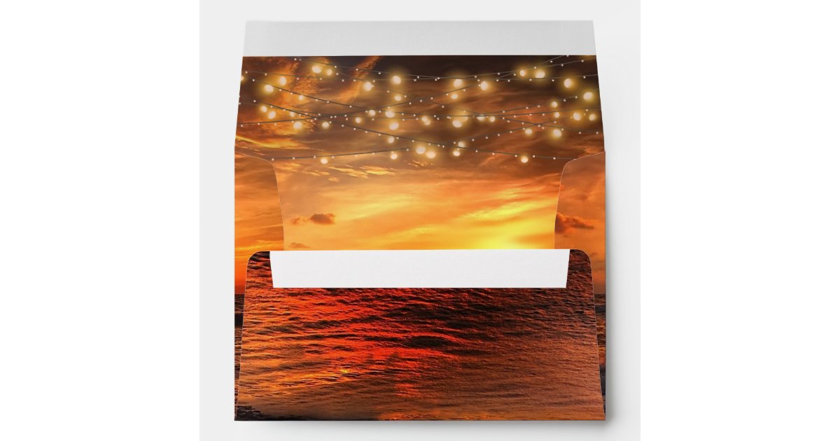 Elegant Beach Summer Wedding Envelope | Zazzle