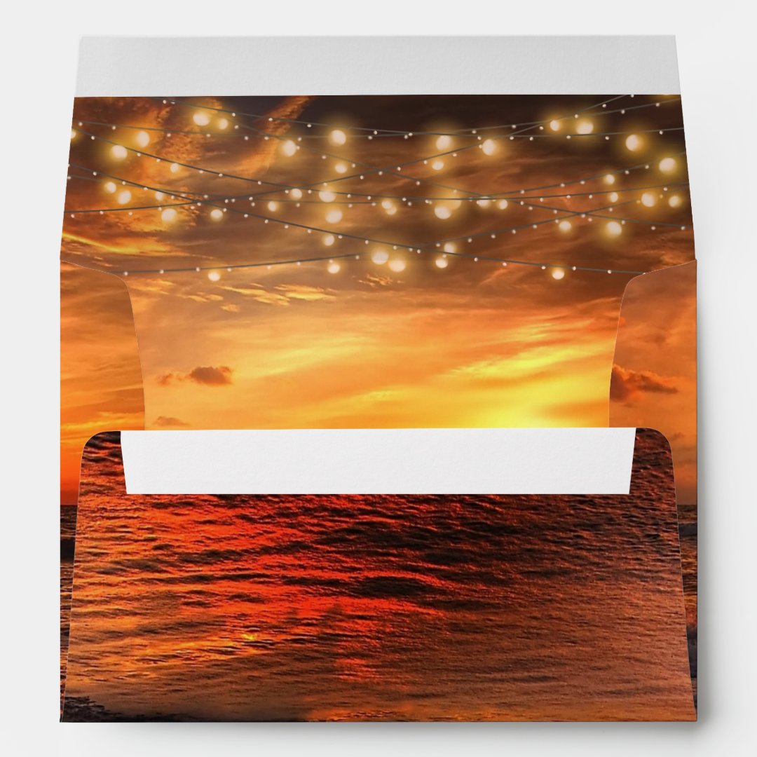 Elegant Beach Summer Wedding Envelope | Zazzle