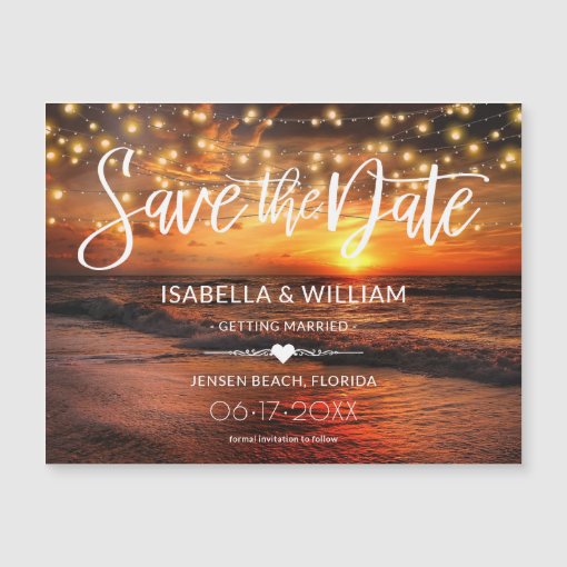 Elegant Beach Summer Wedding Save the Date Card | Zazzle