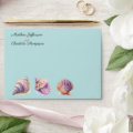 Elegant Beach Wedding Seashells Pearls Nautical Envelope | Zazzle