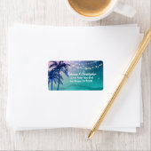Elegant Beach Wedding Watercolor Palm Tree Address Label | Zazzle