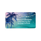 Elegant Beach Wedding Watercolor Palm Tree Address Label | Zazzle