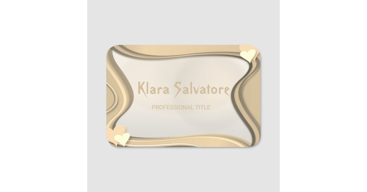 Elegant Beautiful Perfect Yellow Name Tag | Zazzle