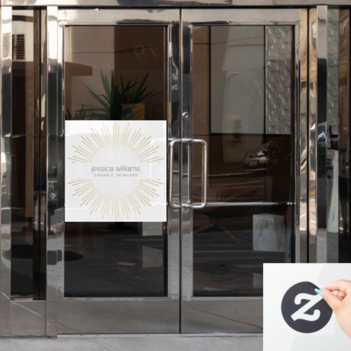 Elegant Beauty Gold Sunburst Window Cling | Zazzle