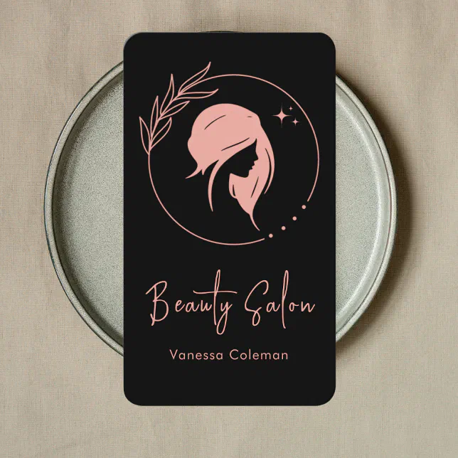Elegant Beauty Salon Modern Stylish Business Card | Zazzle