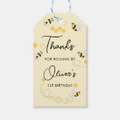 Elegant bee thank you for beeing here gift tags | Zazzle