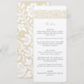 Elegant Beige and Ivory Floral Wedding Menu Card | Zazzle
