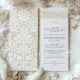 Elegant Beige and Ivory Floral Wedding Menu Card | Zazzle