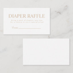 Elegant Beige Diaper Raffle Note Card | Zazzle