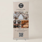 Elegant Beige Event Planning Business 3 Photos Retractable Banner | Zazzle