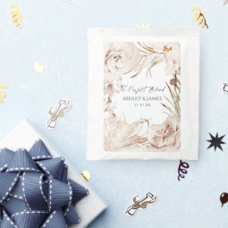Elegant beige floral the perfect blend wedding tea tea bag drink mix ...