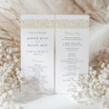 Elegant Beige Ivory Wedding Ceremony Program Card | Zazzle