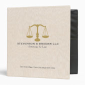 Elegant Beige Linen & Gold Justice Scale Binder | Zazzle