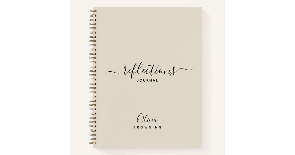 Elegant Beige Reflections Journal Notebook | Zazzle