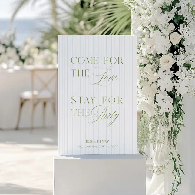 Elegant Beige & Sage Green Wedding Welcome Sign | Zazzle