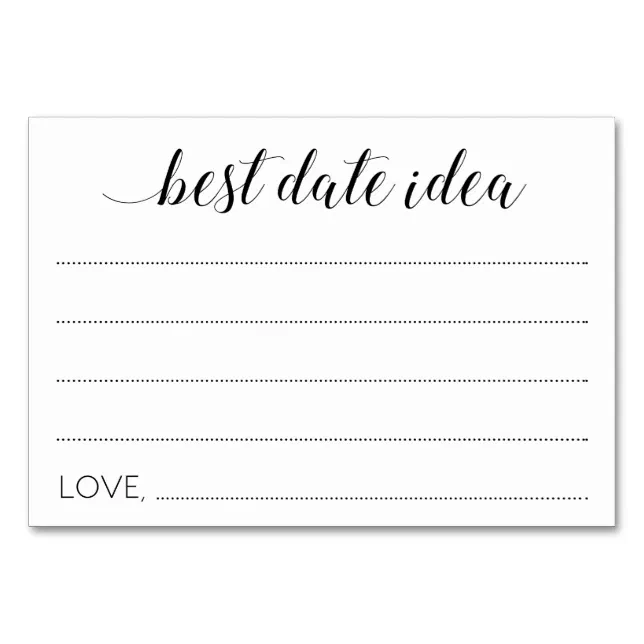 Elegant Best Date Idea Wedding Advice Table Number | Zazzle