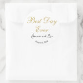 ELEGANT BEST DAY EVER WEDDING FAVOR STICKERS | Zazzle