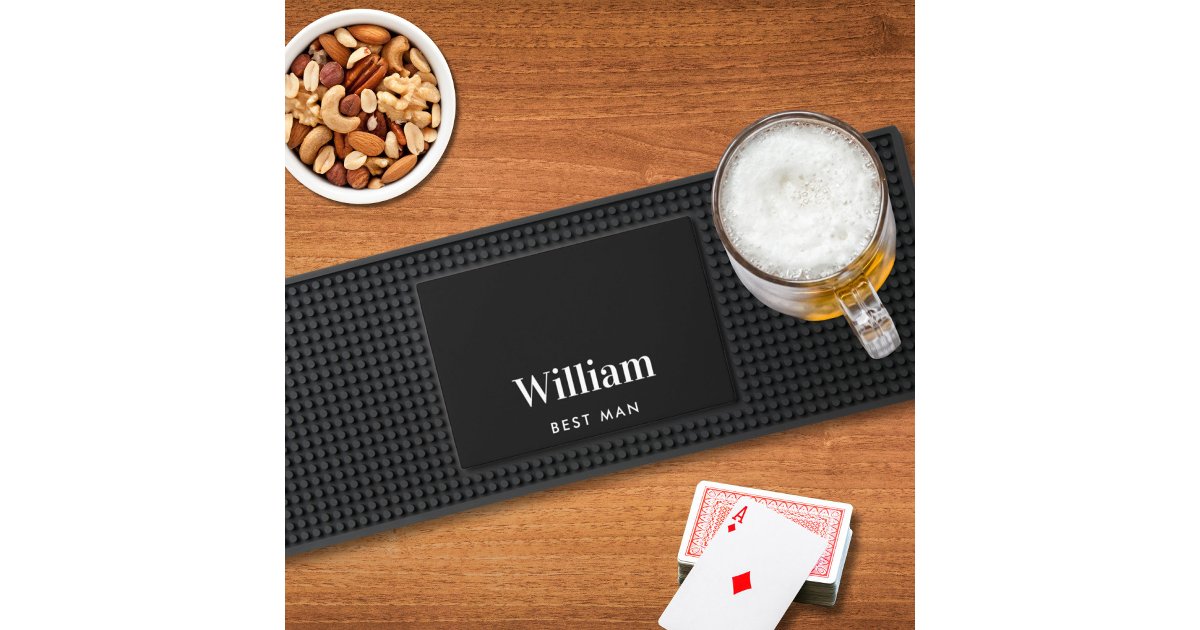 Elegant Best Man Wedding Bar Mat | Zazzle