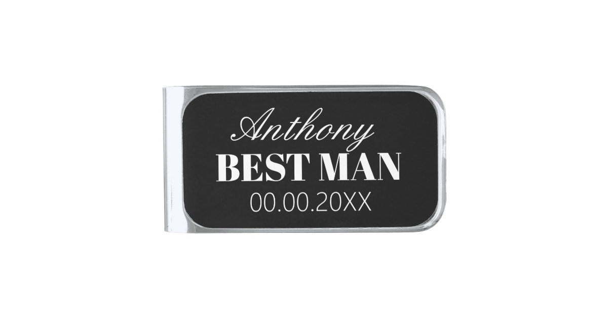 Elegant Best Man wedding favor custom money clip | Zazzle