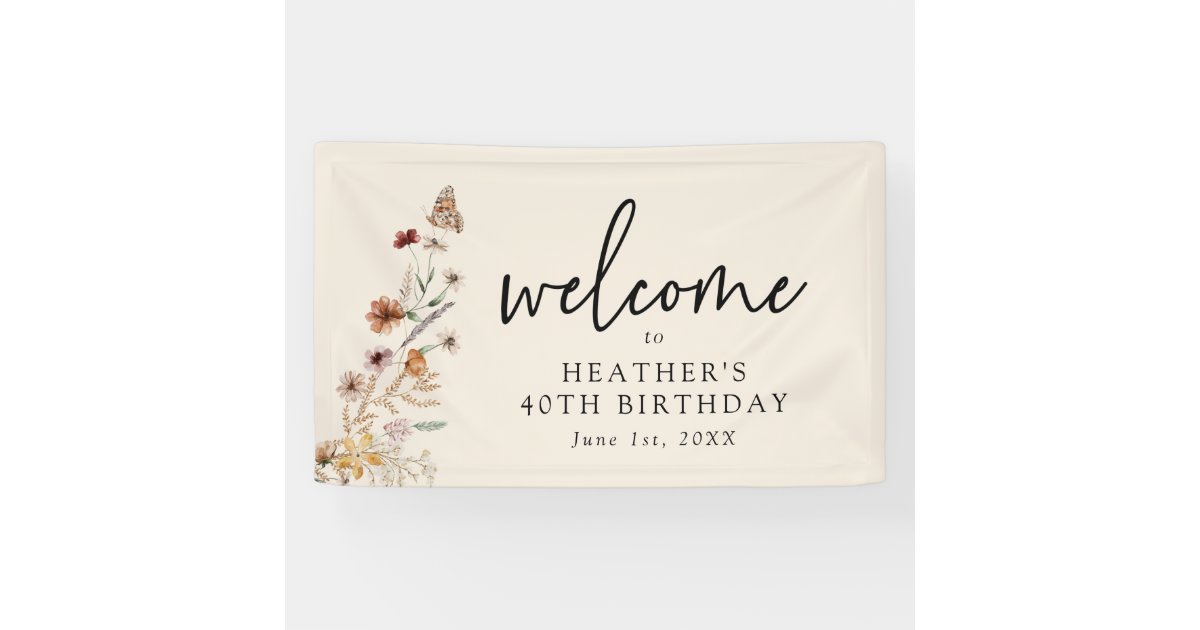 Elegant Birthday Banner | Zazzle