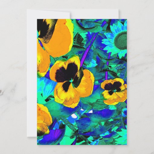 Elegant Birthday Party Abstract Flowers Invitation | Zazzle