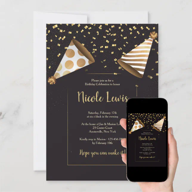 Elegant Birthday Party Invitations (for adults) | Zazzle