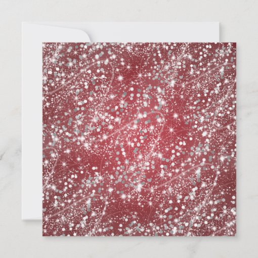 Elegant Birthday Party Sparkling Glitter Red Invitation | Zazzle