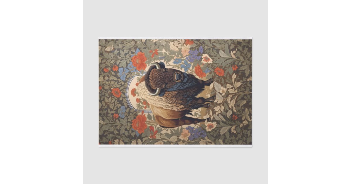 Elegant Bison William Morris Inspired Tissue Paper | Zazzle