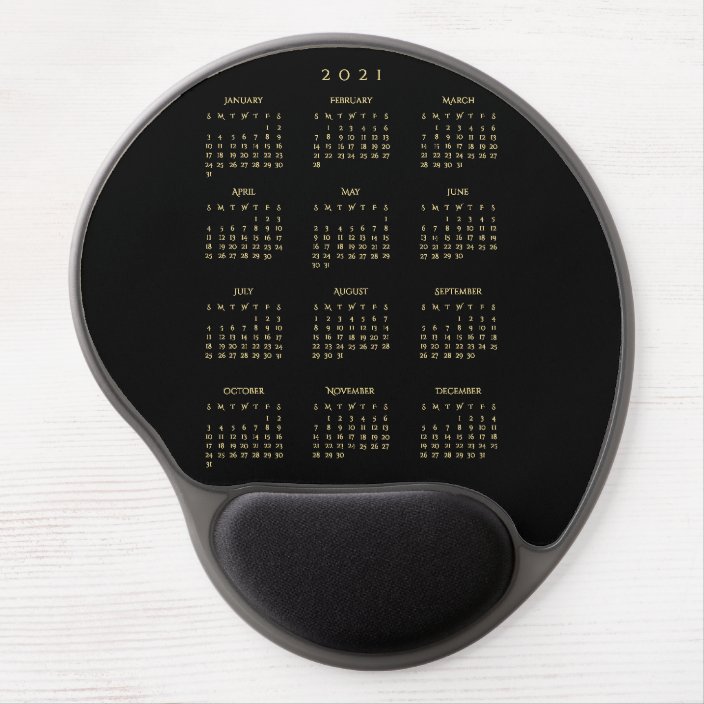 Elegant Black 2021 Calendar Home Office Ergonomic Gel Mouse Pad ...