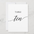 Elegant Black 5x7 Printable Table Ten Table Number | Zazzle