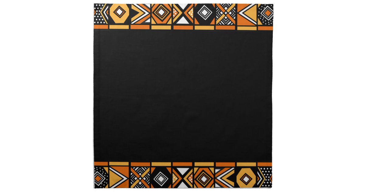 Elegant Black African pattern napkins | Zazzle