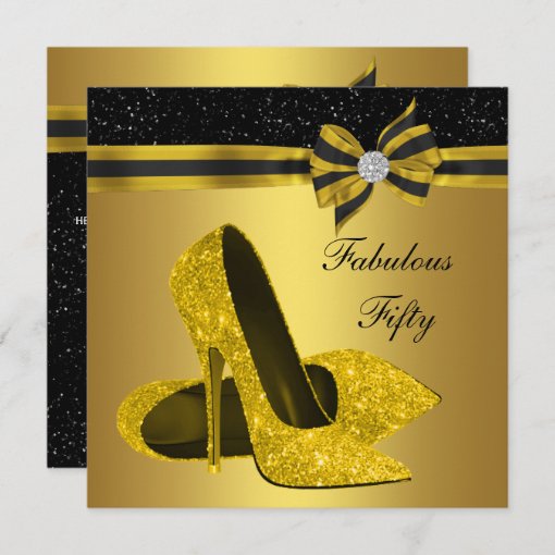 Elegant Black And Gold Birthday Party Invitation Zazzle
