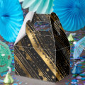Elegant Black And Gold Diagonal Striped Gable Favor Boxes | Zazzle