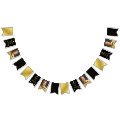 Elegant Black And Gold Dotted Photo Birthday Party Bunting Flags | Zazzle
