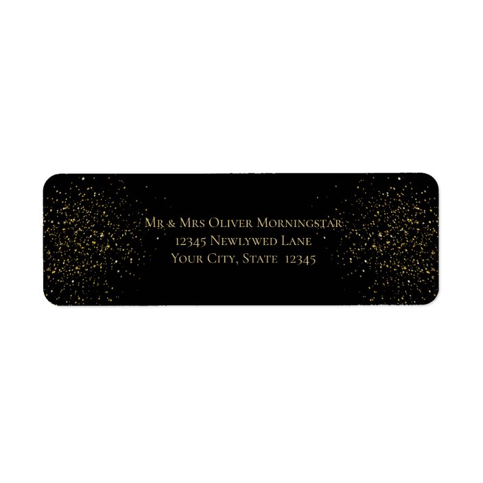 Elegant Black and Gold Glitter Label | Zazzle.com