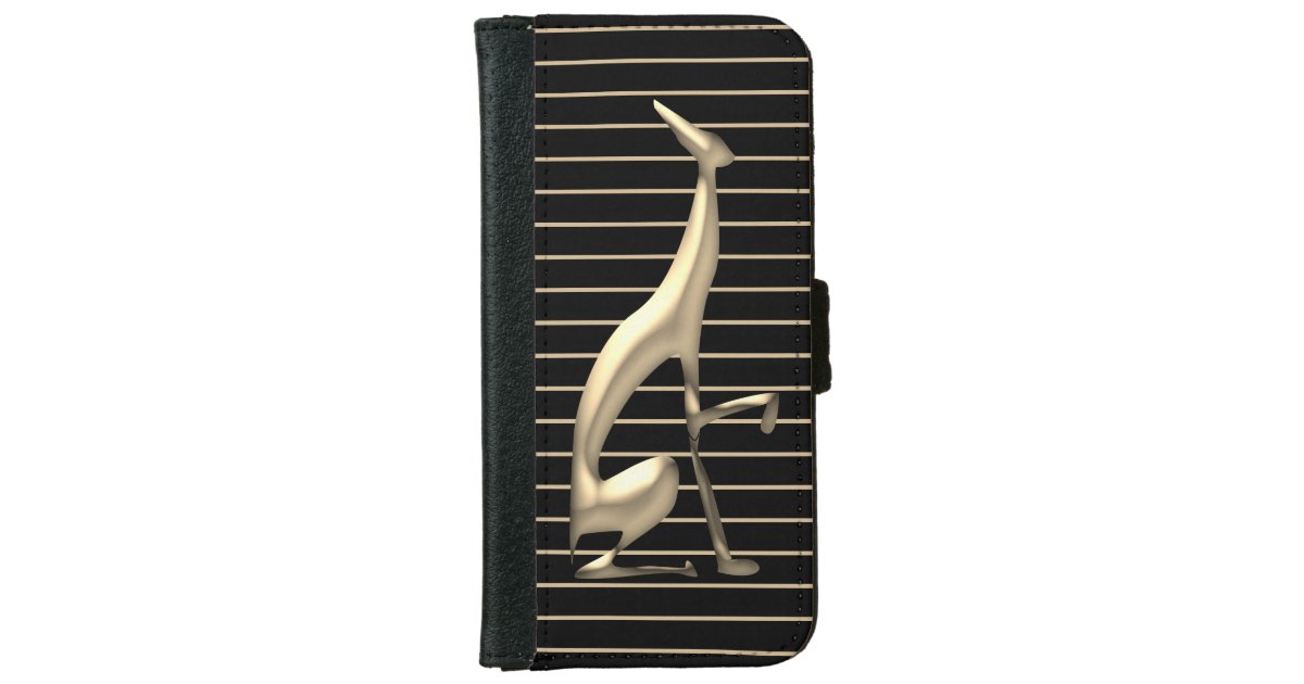 Elegant Black and Gold Greyhound Dog iPhone Wallet Case | Zazzle