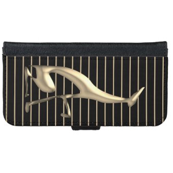 Elegant Black and Gold Greyhound Dog iPhone Wallet Case | Zazzle