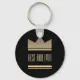 Elegant Black and Gold King Crown Best Dad Ever Keychain | Zazzle