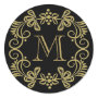 Elegant Black And Gold Monogram Stickers | Zazzle