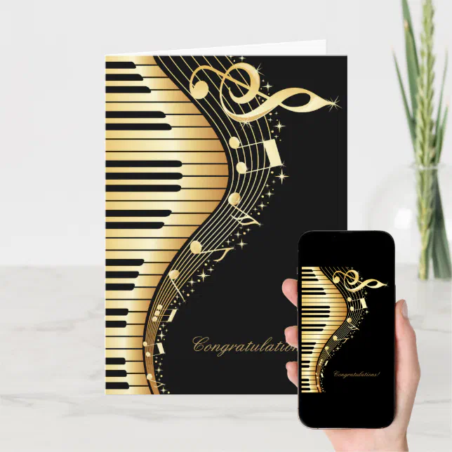 Elegant Black And Gold Music Notes Design | Zazzle