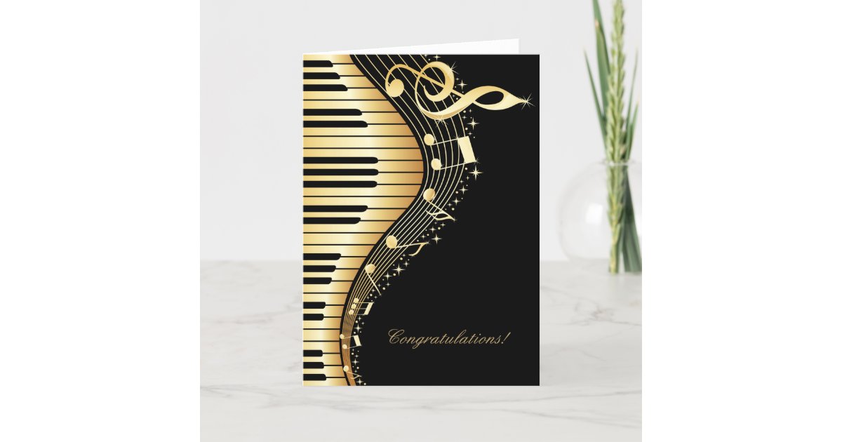 Elegant Black And Gold Music Notes Design | Zazzle