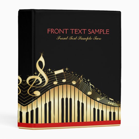 Elegant Black And Gold Music Notes Design Mini Binder | Zazzle.com
